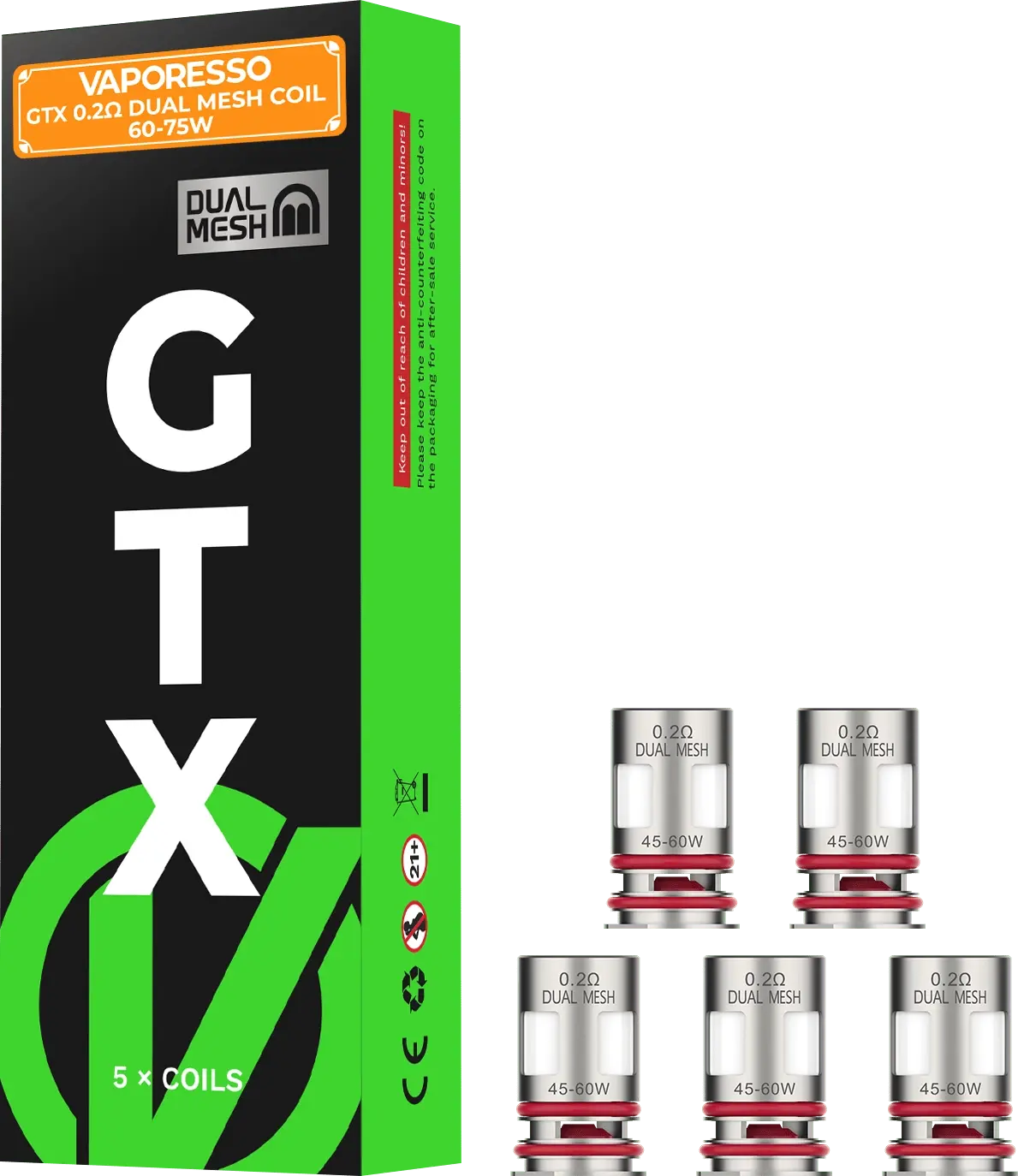 Vaporesso GTX Dual Mesh Coils 5-Pack - UK Vape Kings – UK Vape Kings